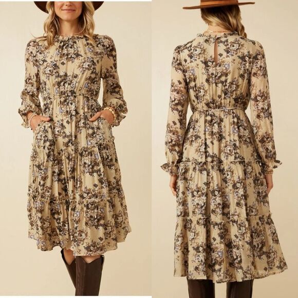 Hayden | Dresses | Nwthayden Floral Print Tiered Midi Dress 2xl | Poshmark